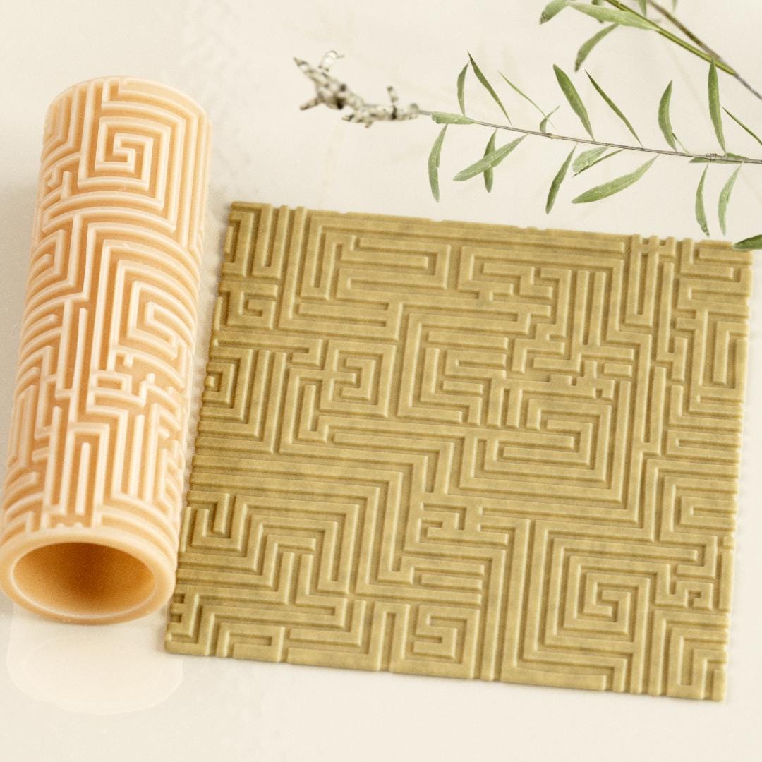 Maze Texture Roller | Seamless Maze Clay Texture Roller | Embossing ...
