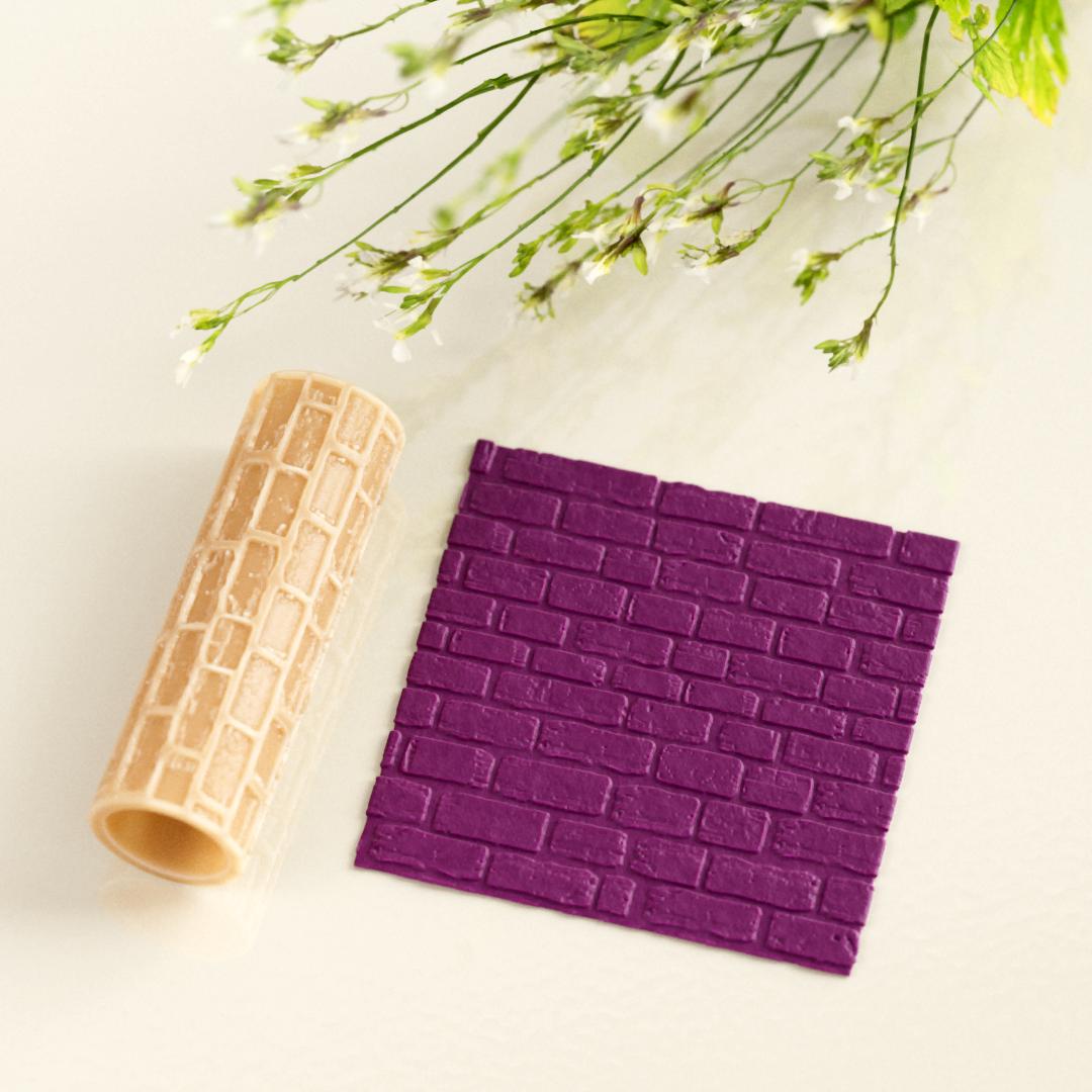 Brick Texture Roller: Seamless Polymer Clay Embossing Tool (3 Inches ...