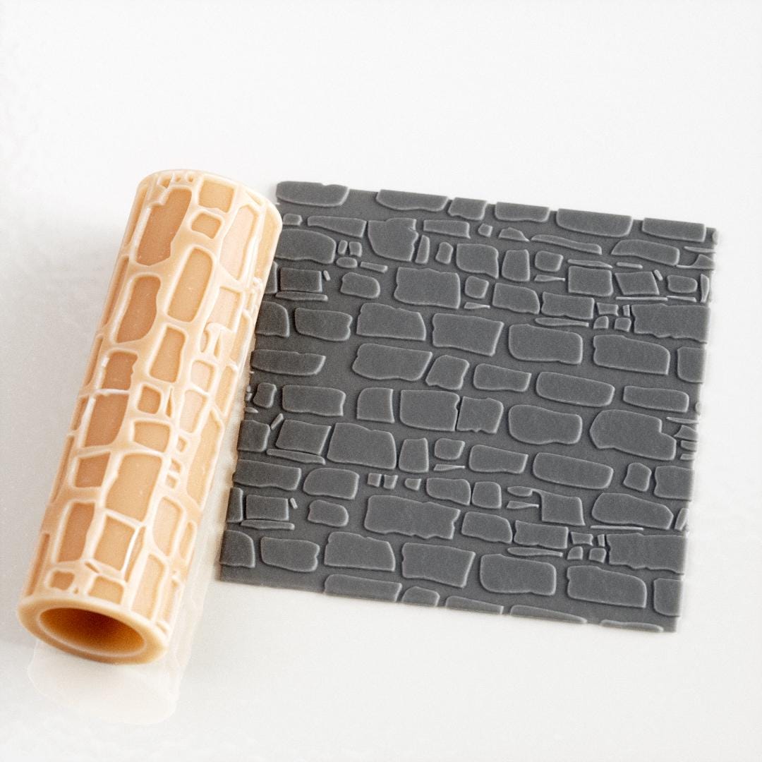 Fantasy Brick Wall Texture Roller: Polymer Clay, Pottery Embossing - Etsy