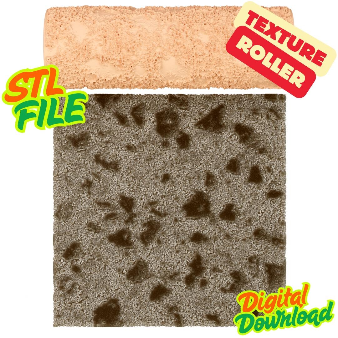 Soil Ground Texture Roller STL No.2 – Seamless Pattern – Digital ...