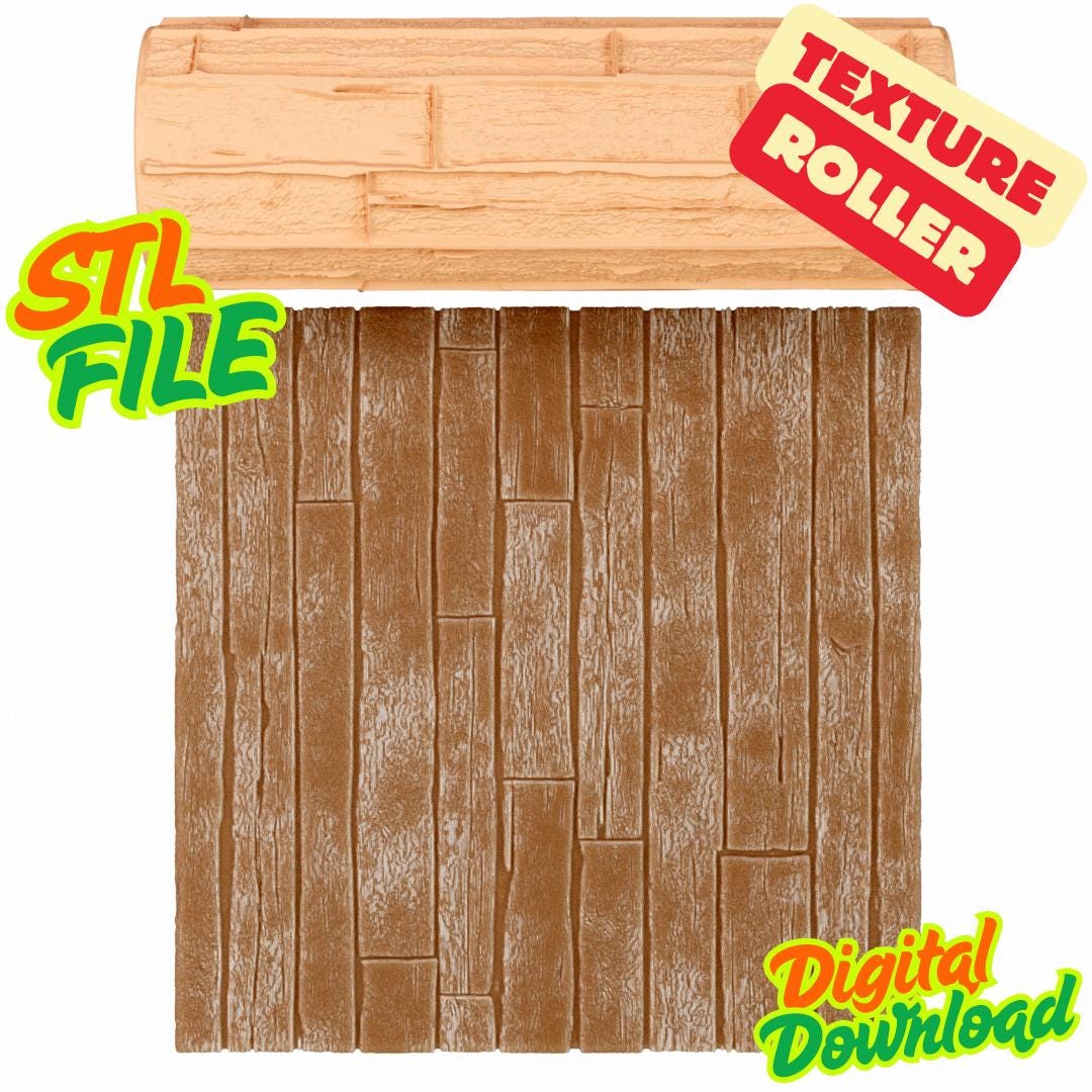 Rustic Wooden Plank Floor Texture Roller STL – Seamless Pattern ...