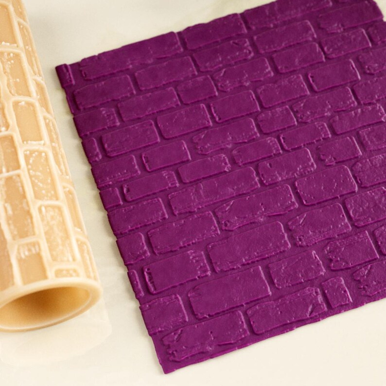 Brick Texture Roller: Seamless Polymer Clay Embossing Tool (3 Inches ...
