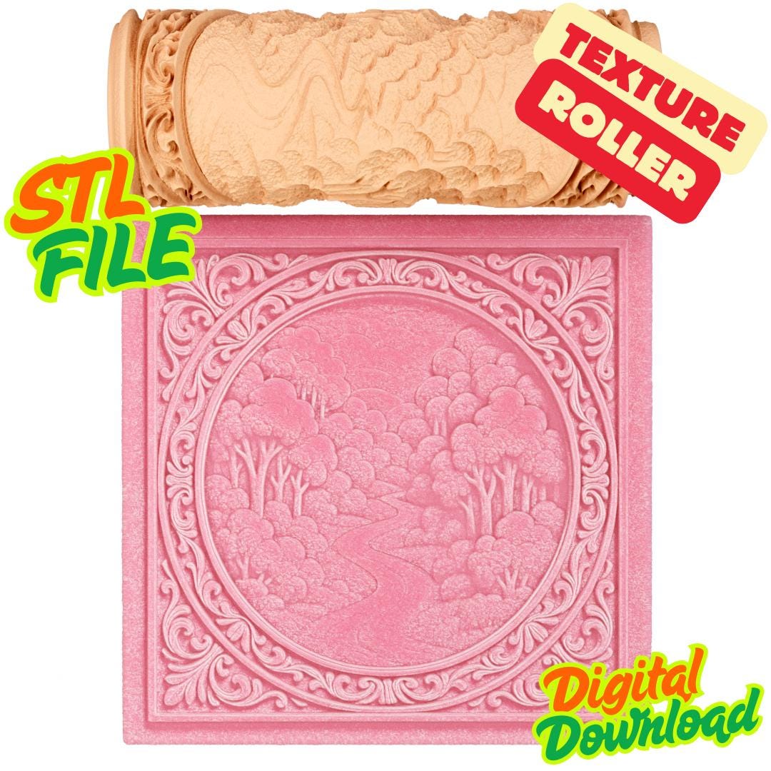 Woodland Path Texture Roller STL File No.2 – Digital Download - Etsy