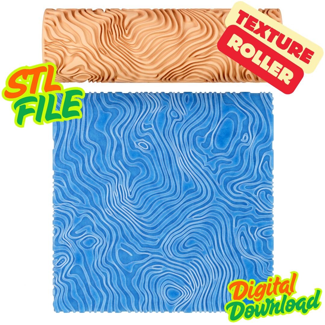 Arid Terrain Texture Roller STL – Model 01 | Clay Tool for 3D Print ...