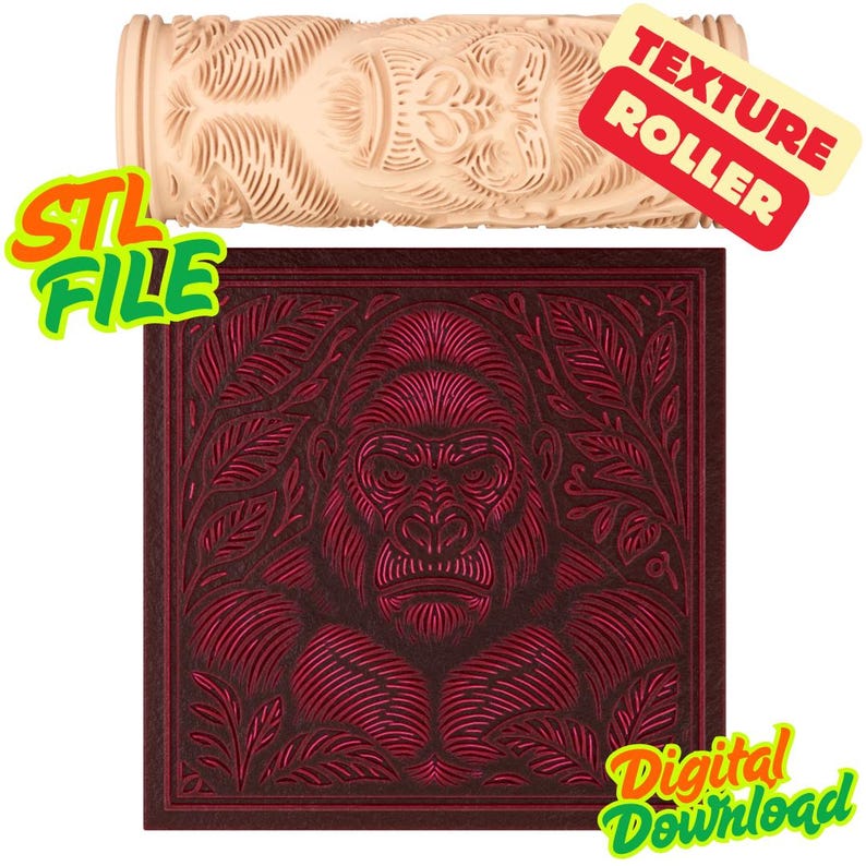 Gorilla Texture Roller STL File – Digital Download - Etsy