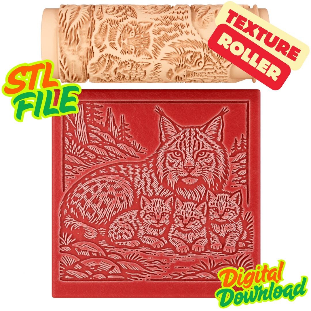 Lynx Family Texture Roller STL File – Digital Download - Etsy