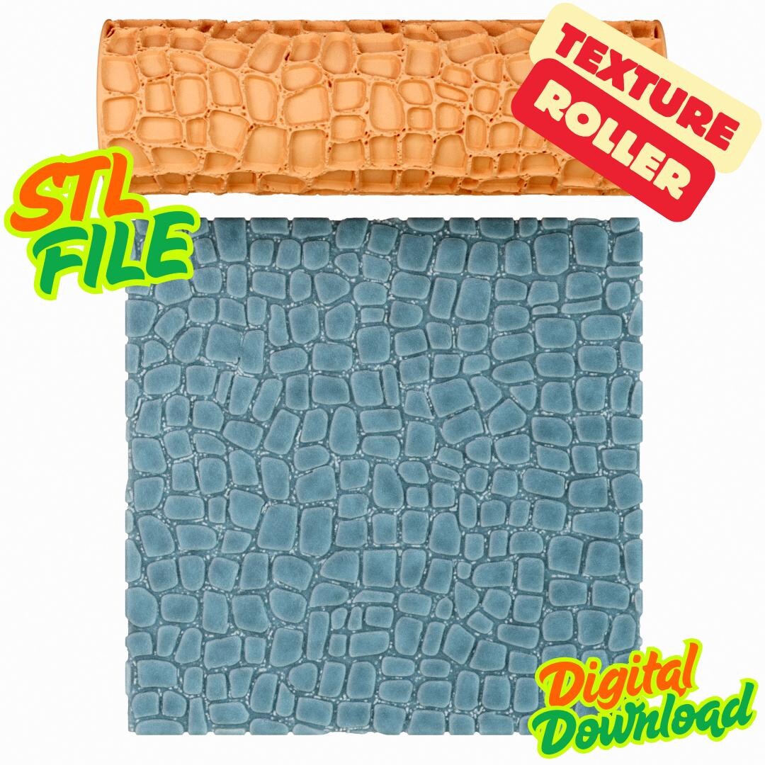 Cobblestone Texture Roller STL File | Stone Pattern Embossing for Clay ...