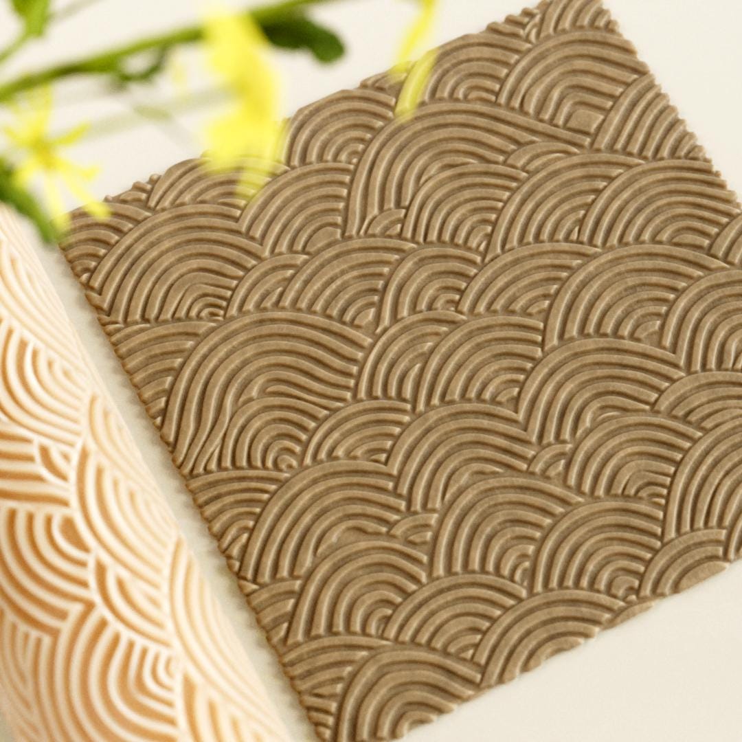 Waves Texture Roller | Seamless Waves Clay Texture Roller | Embossing ...