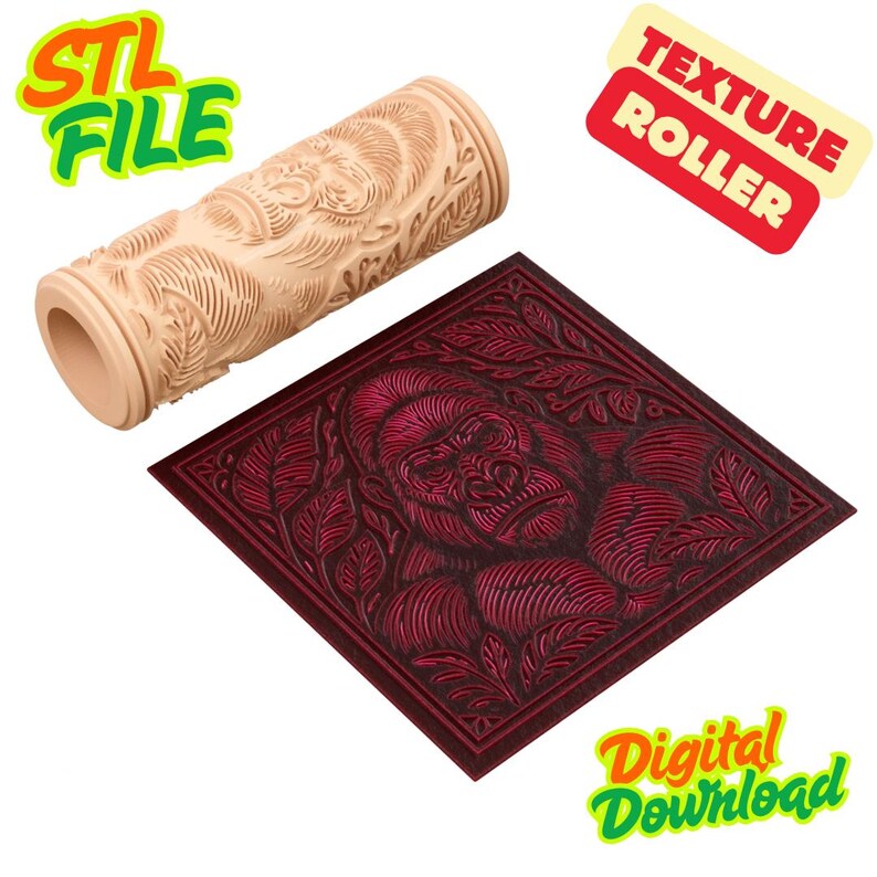 Gorilla Texture Roller STL File – Digital Download - Etsy