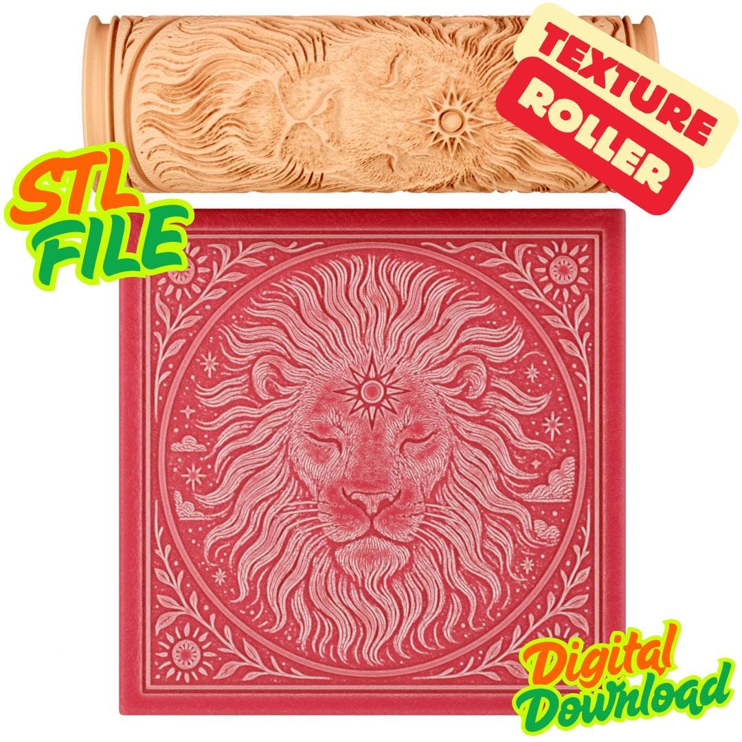 Celestial Lion Spirit Texture Roller STL – Clay Pattern for Polymer ...