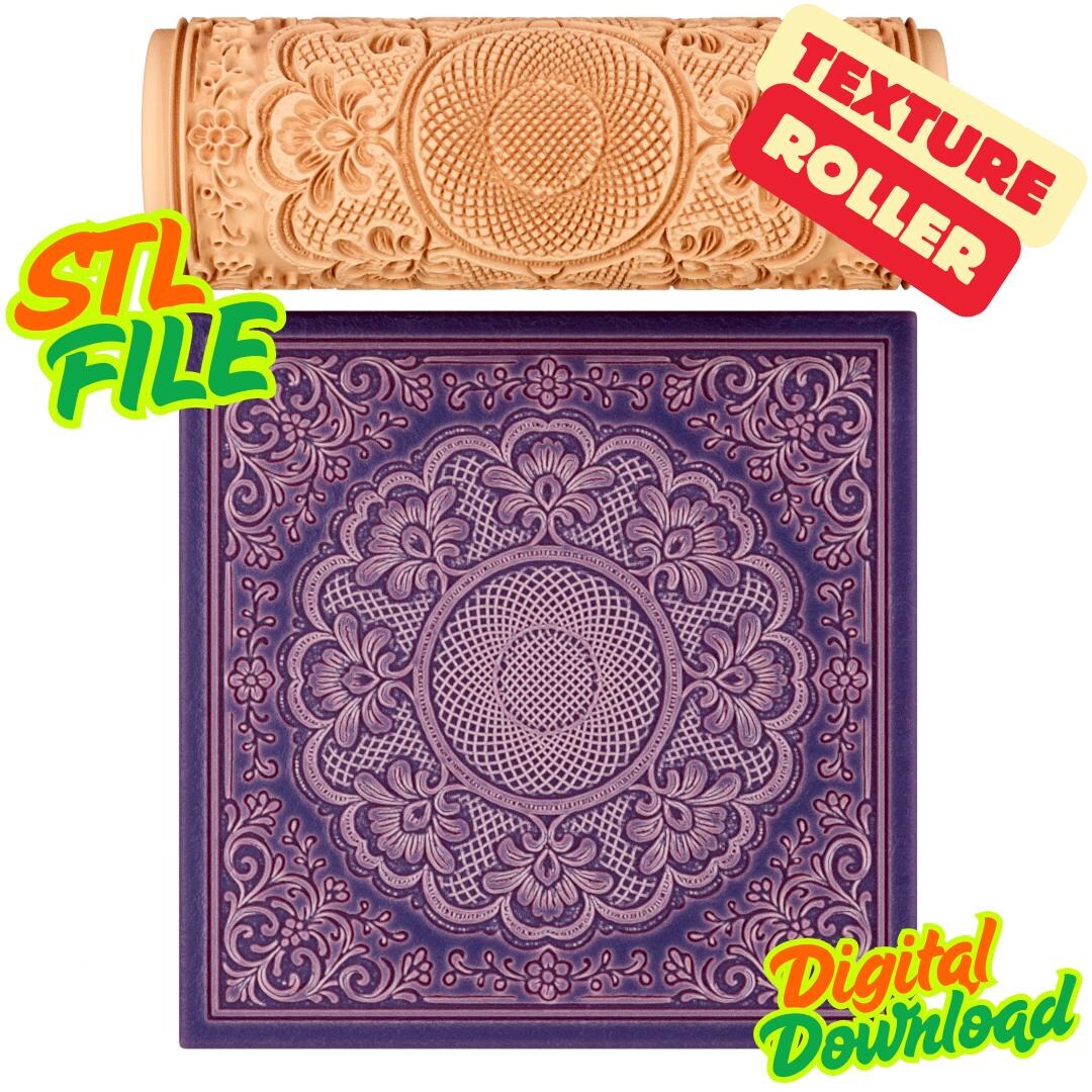 Lace Texture Roller STL File: Clay, Pottery, Fondant (digital Download ...