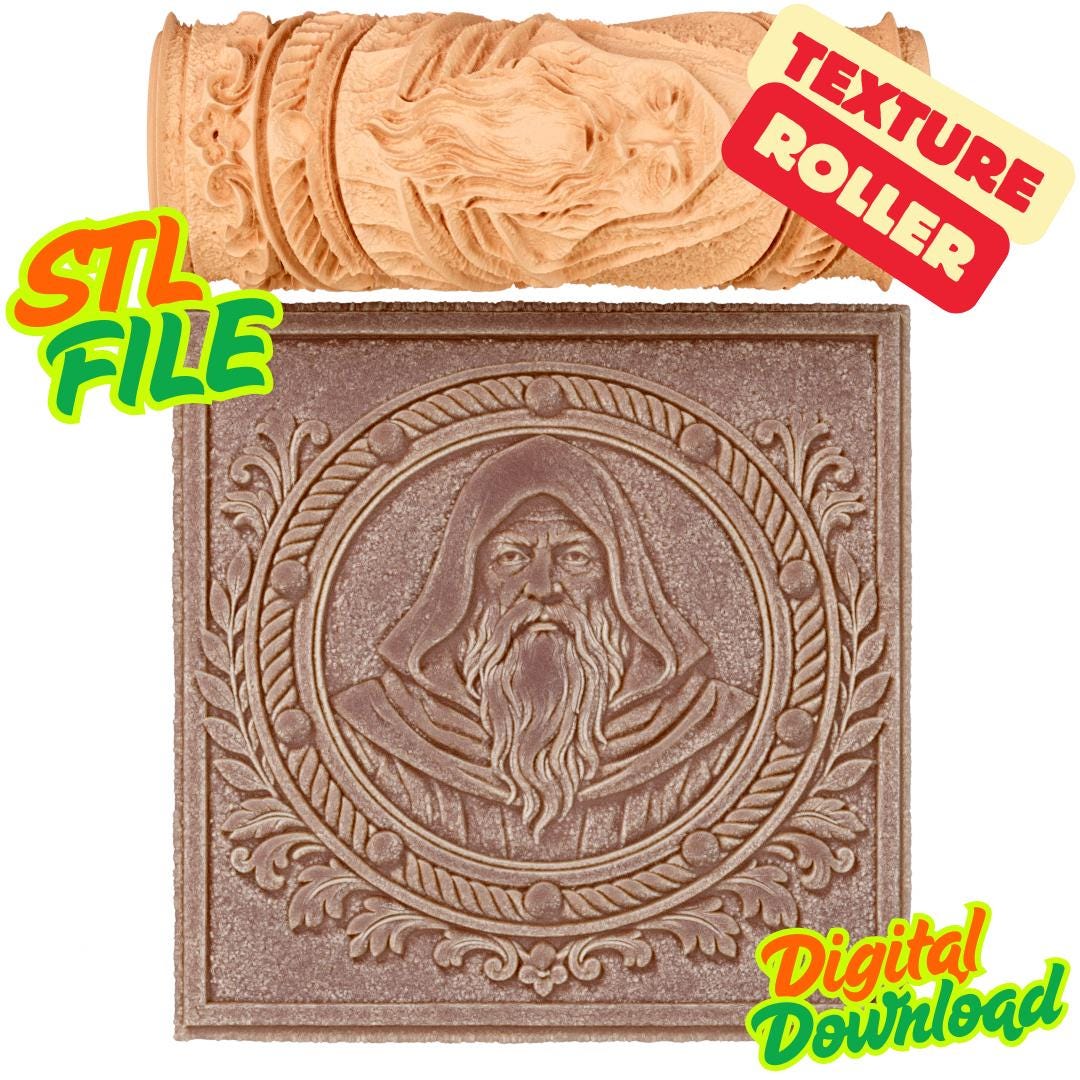 Wizard Portrait Texture Roller STL File – Digital Download - Etsy