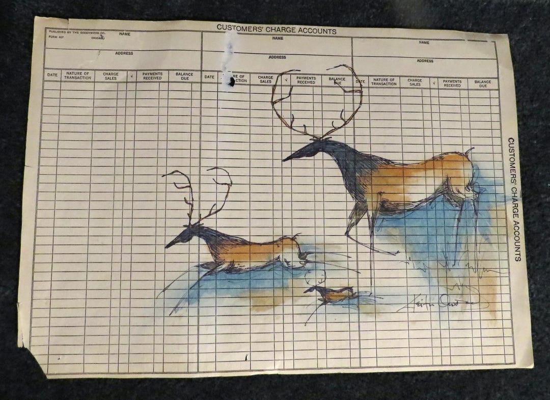 Elk Ledger Print Native American Artist Keith Onsted 10 1/2 X 15 - Etsy