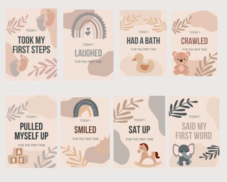 Printable Milestones Cards, Baby Milestones, Memory Making - Etsy