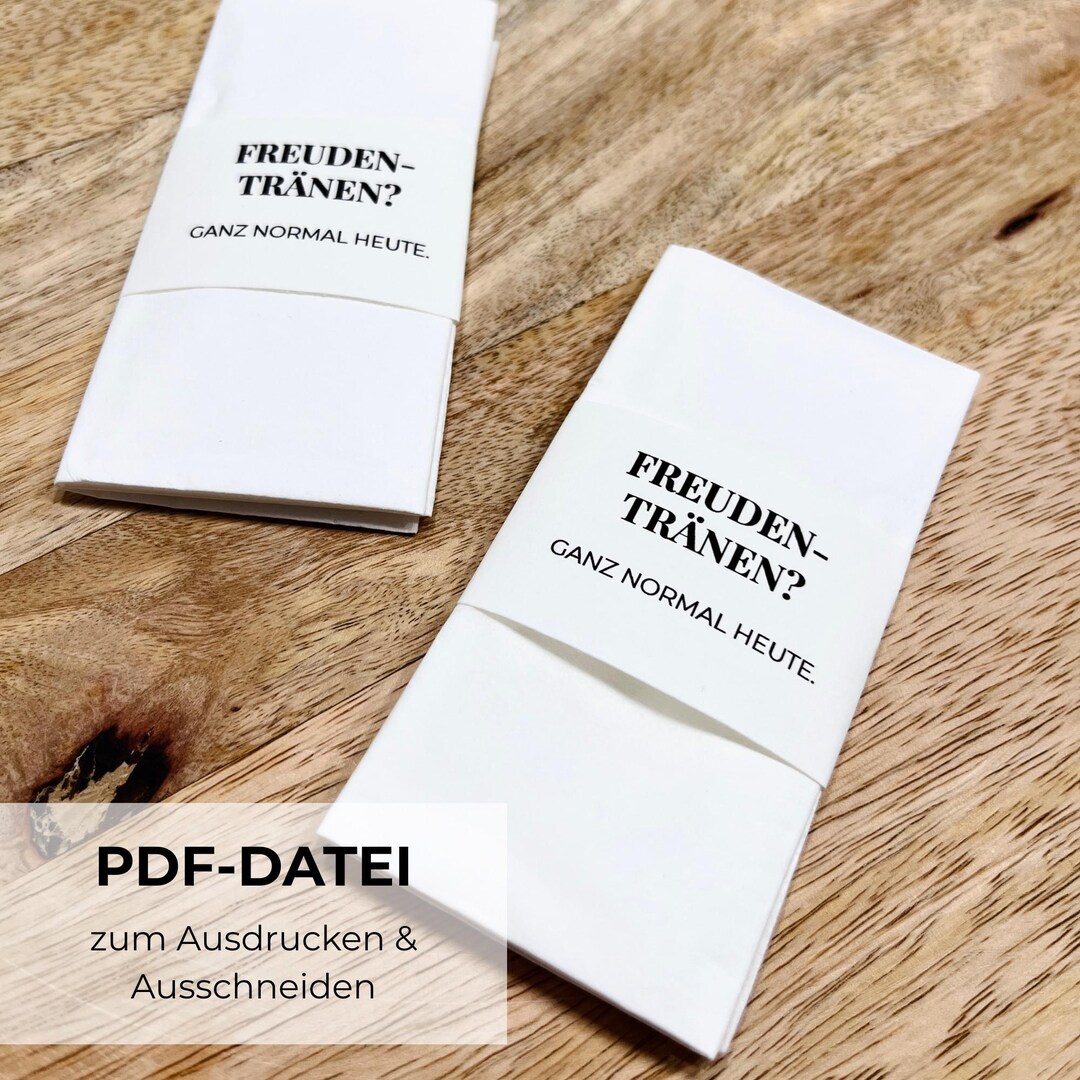 Wedding Tears of Joy Band PDF | Printable Tissue Band | DIY Wedding ...