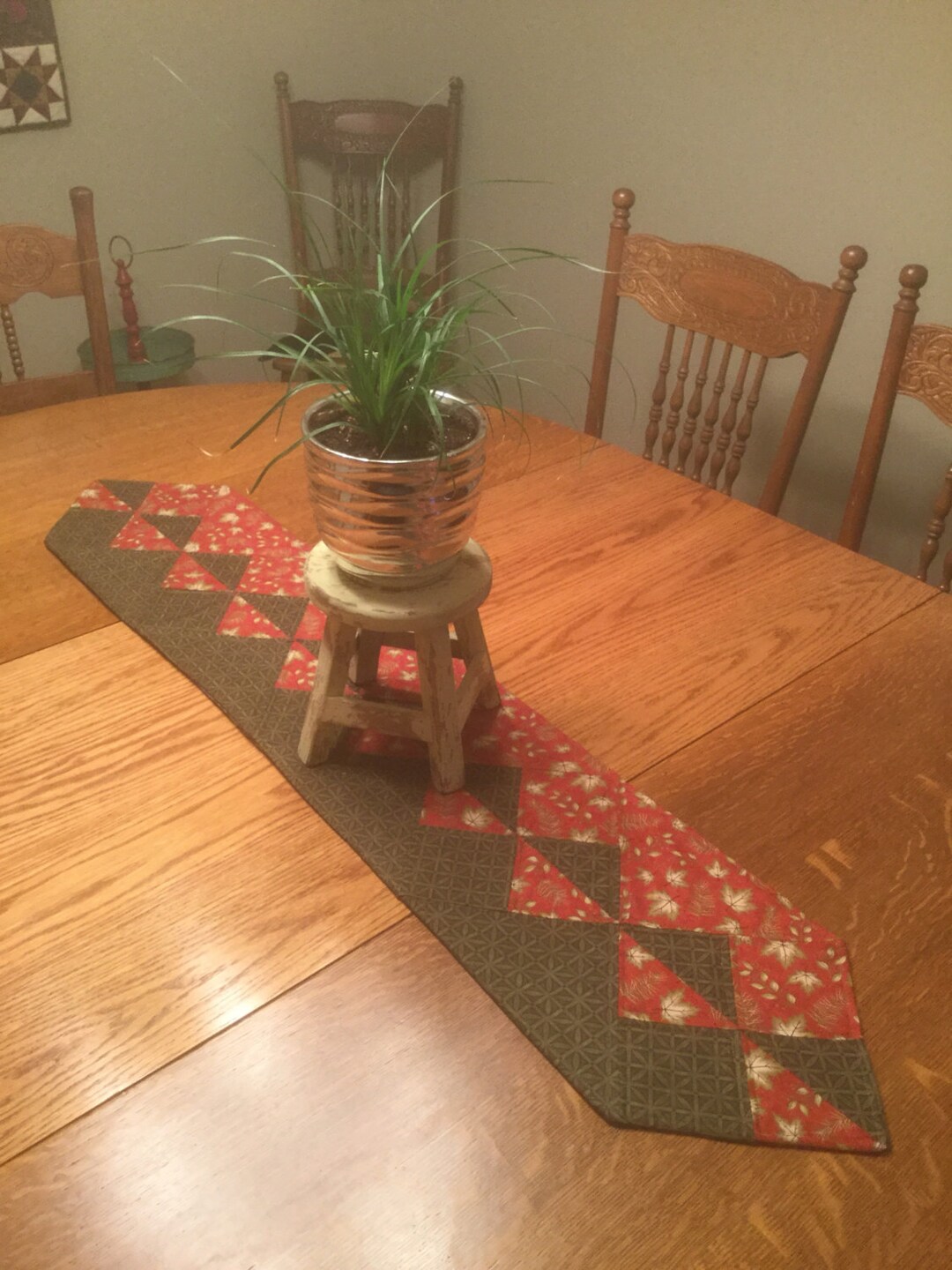 A Long Narrow Two Colored Table Topper - Etsy