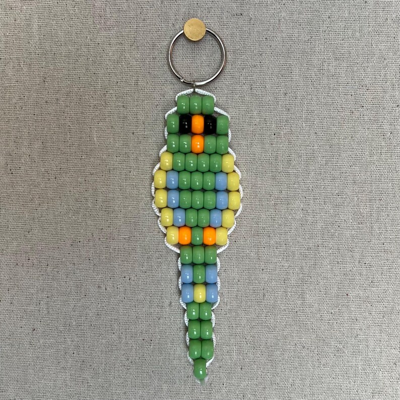 Pastel Parrot Bead Keychain: Kandi Y2K Bag Charm - Etsy