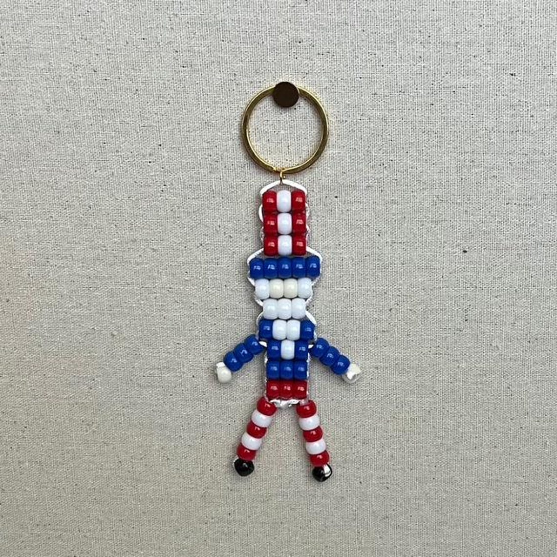 Uncle Sam Bead Buddy Keychain | | Bead Buddy | Bead Pet | Kandi Retro ...