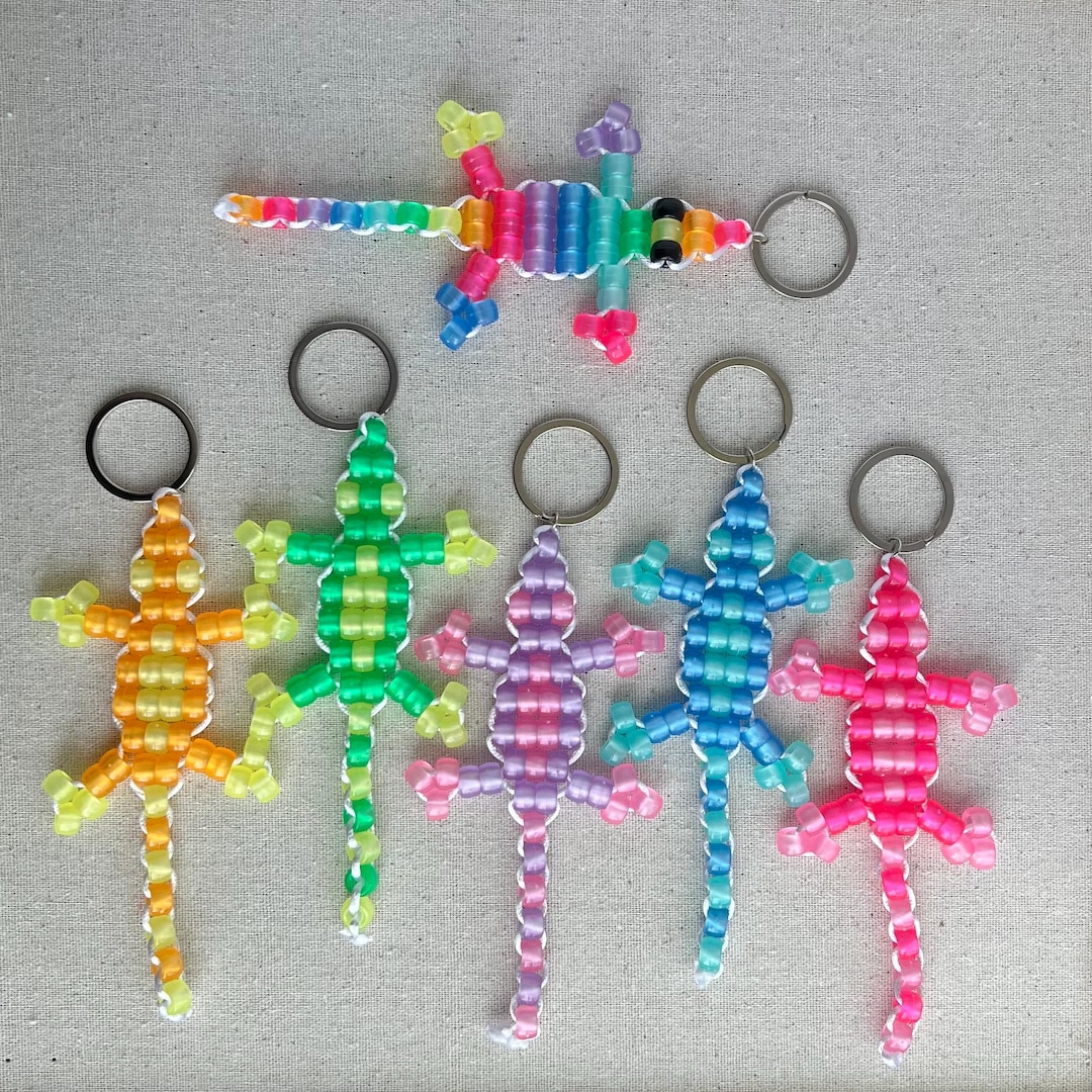 Glow in the Dark Lizard Bead Pet Keychains Bag Charm | Lizard Bead ...