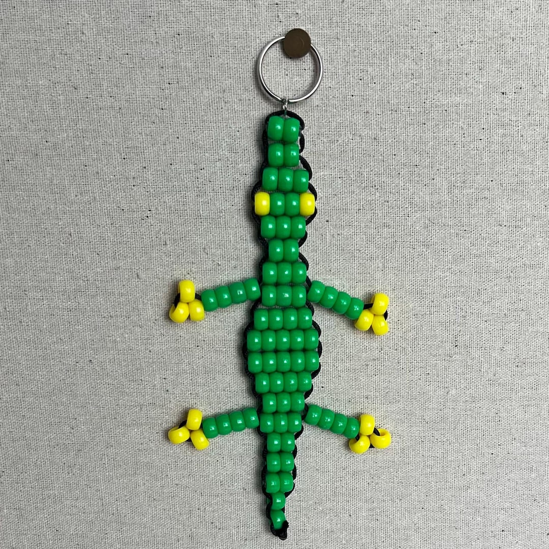 Alligator Bead Pet Keychain | Crocodile Keyring | Beaded Gator Keyring ...