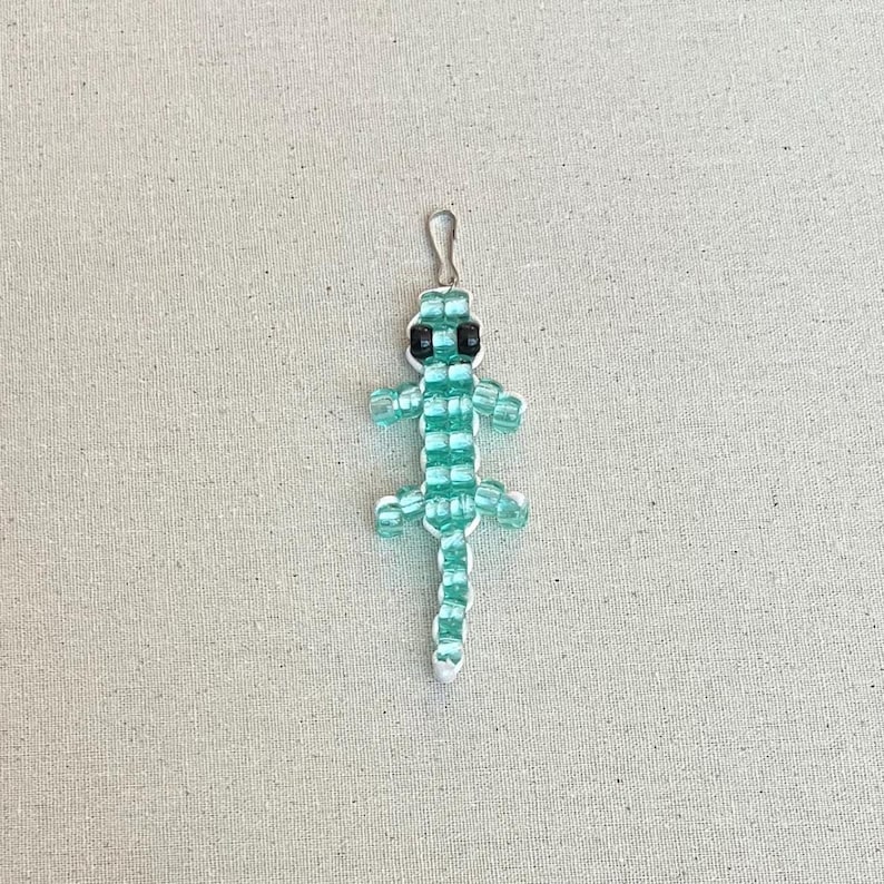 Mini Lizard Bead Keychain: See-thru Kandi Pet Bag Charm - Etsy