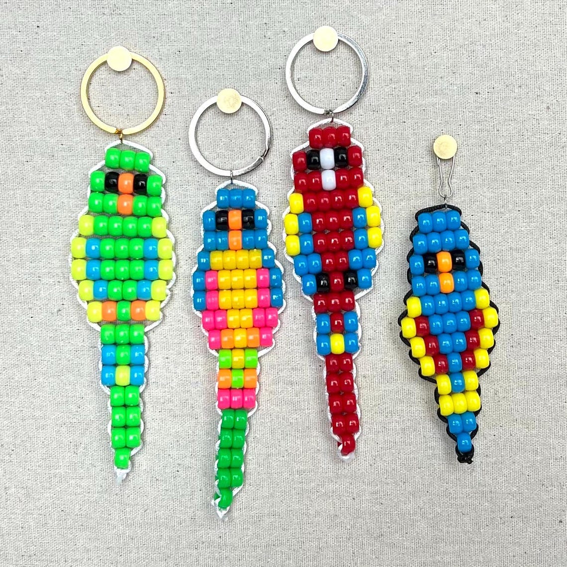 Beaded Parrot Keychain: Kandi Y2K Retro Pet Buddy Bag Charm - Etsy