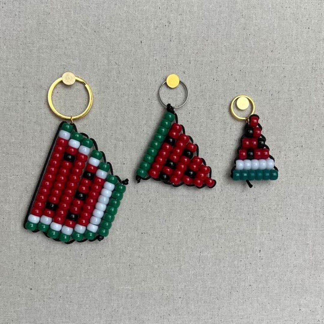 Watermelon Bead Buddy Keychain: Kandi Y2K Beaded Keychain Bag Charm - Etsy
