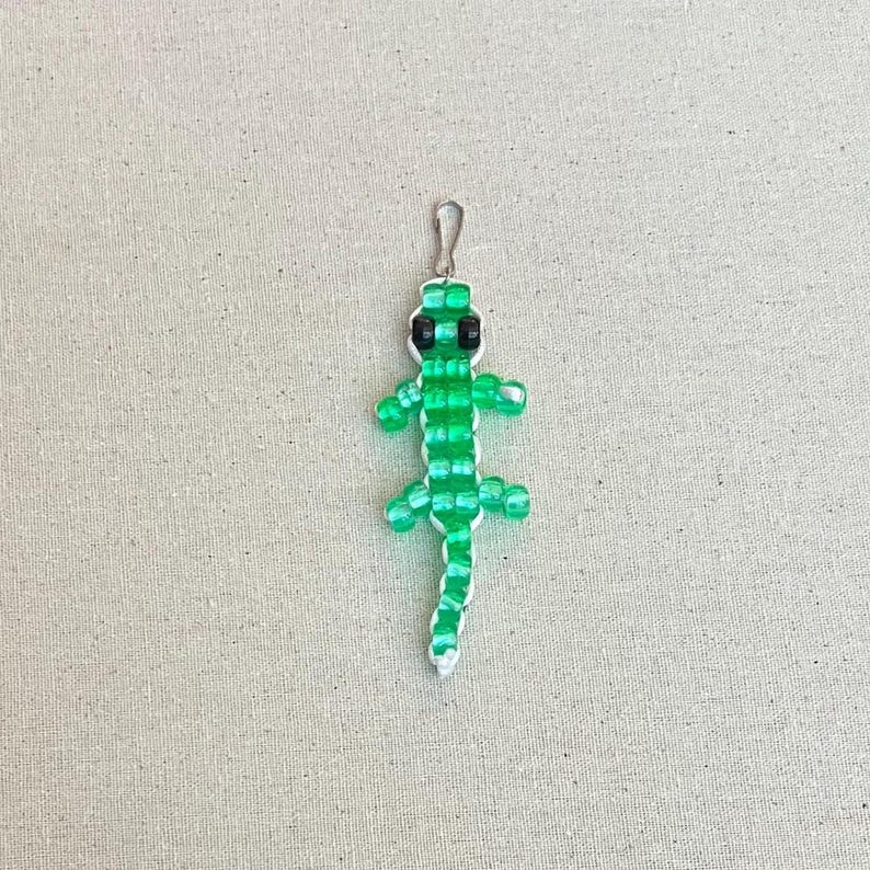 Mini Lizard Bead Keychain: See-thru Kandi Pet Bag Charm - Etsy