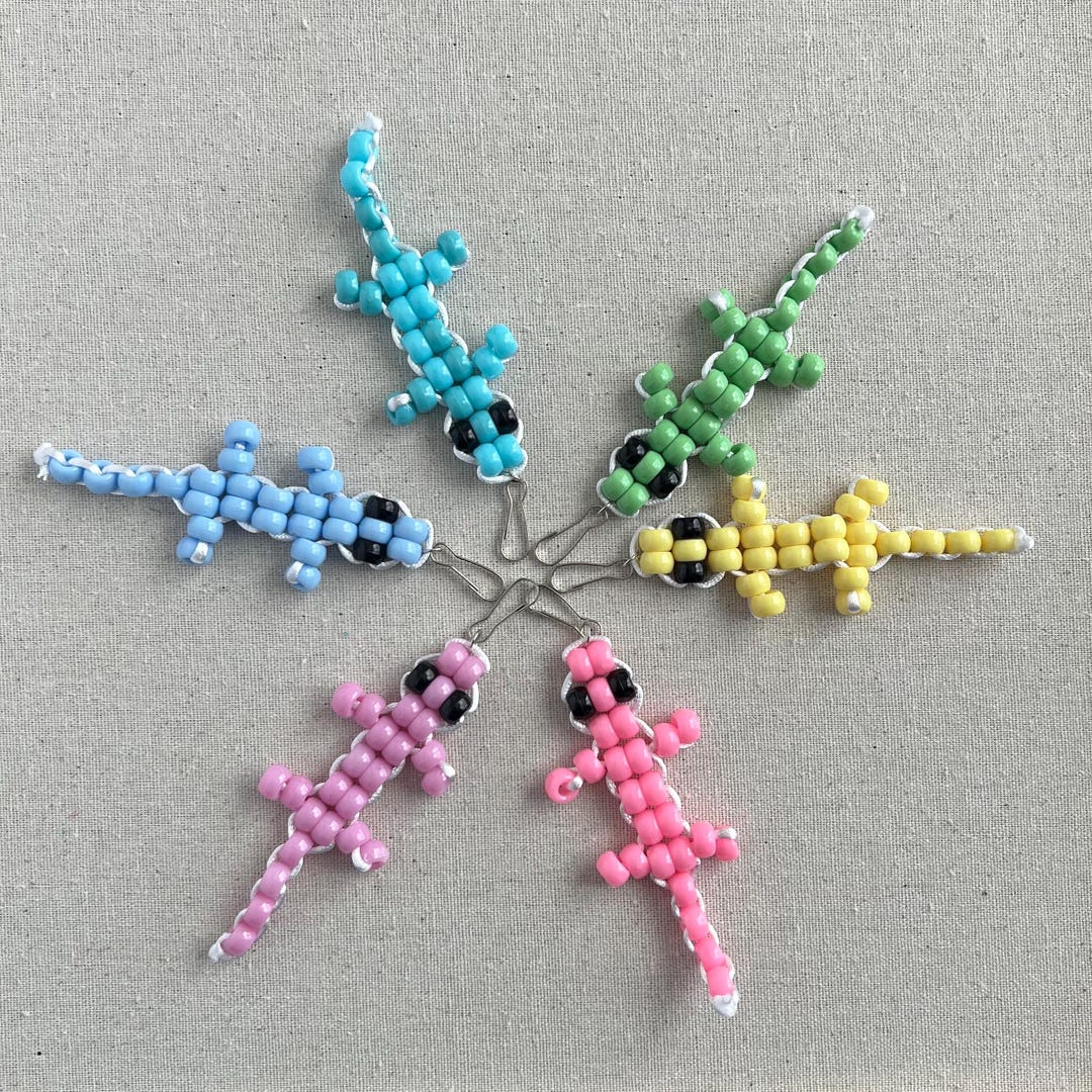 Mini Pastel Lizard Bead Keychain: Retro Y2K Pet Bag Charm - Etsy