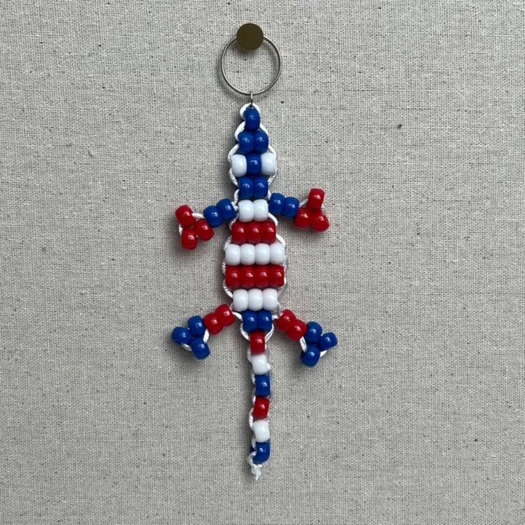 Patriotic Lizard Bead Pet Keychain Bag Charm | Lizard Bead Buddy ...