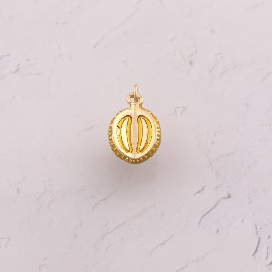 18K Gold Filled Durian Pendant Dainty Enamel Fruit Charms for DIY ...
