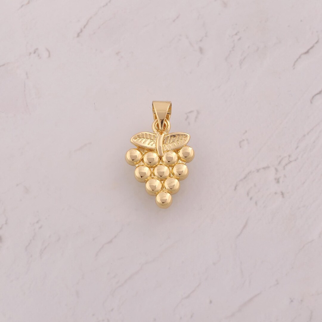 18K Gold Filled Grape Pendant Dainty Fruit Charms for DIY Jewelry ...