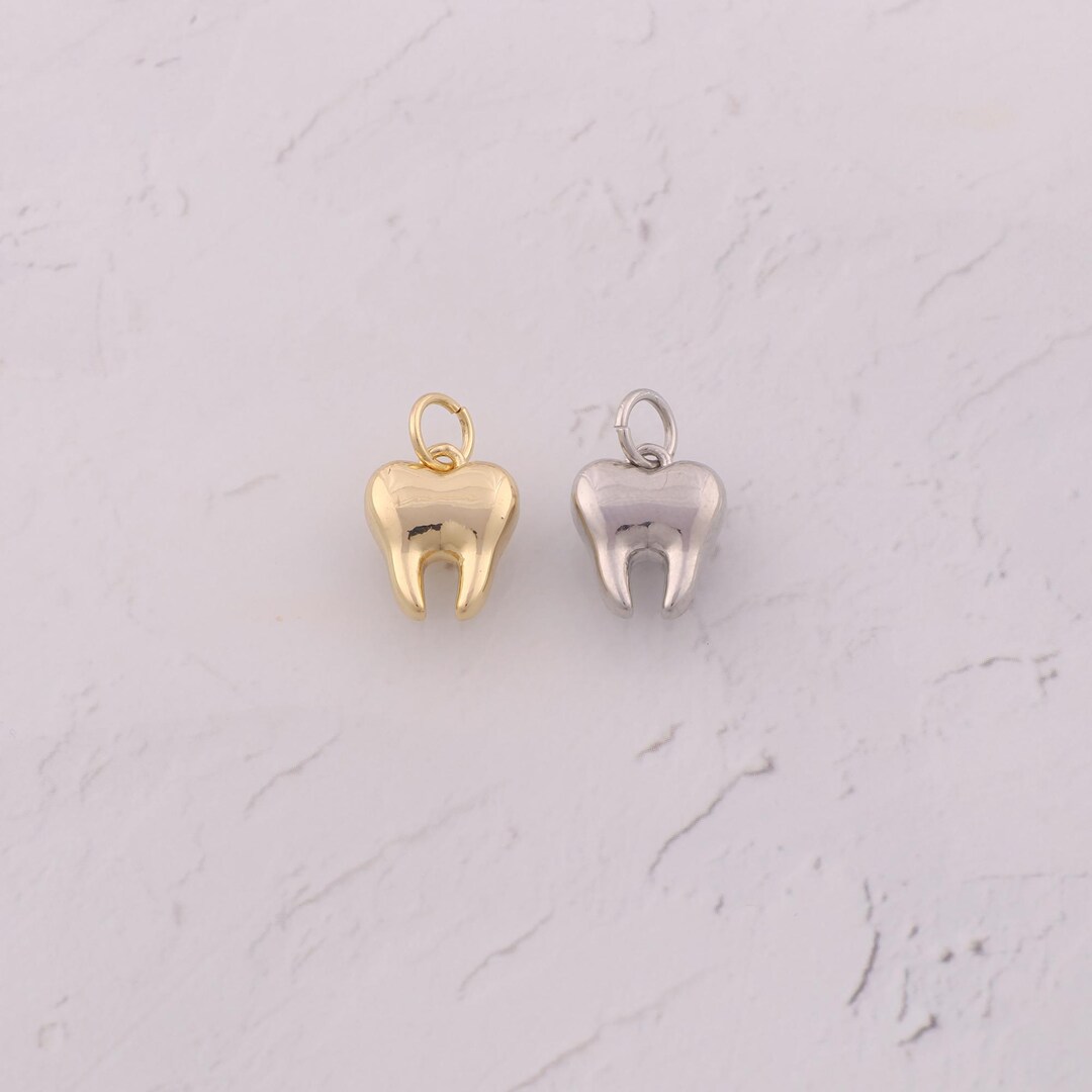 18K Gold Filled Tooth Pendant Dainty Tooth Charms for DIY Jewelry ...
