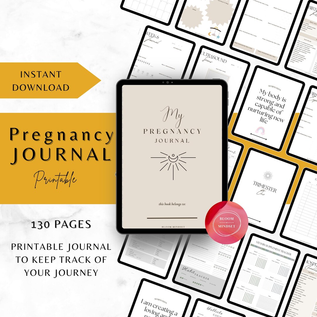 Digital Pregnancy Journal | Printable Pregnancy Tracker & Planner ...