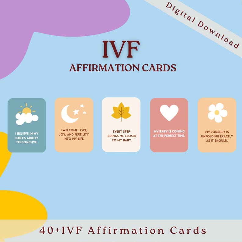 48 Printable IVF Affirmation Cards | Fertility Journey Support | IVF ...