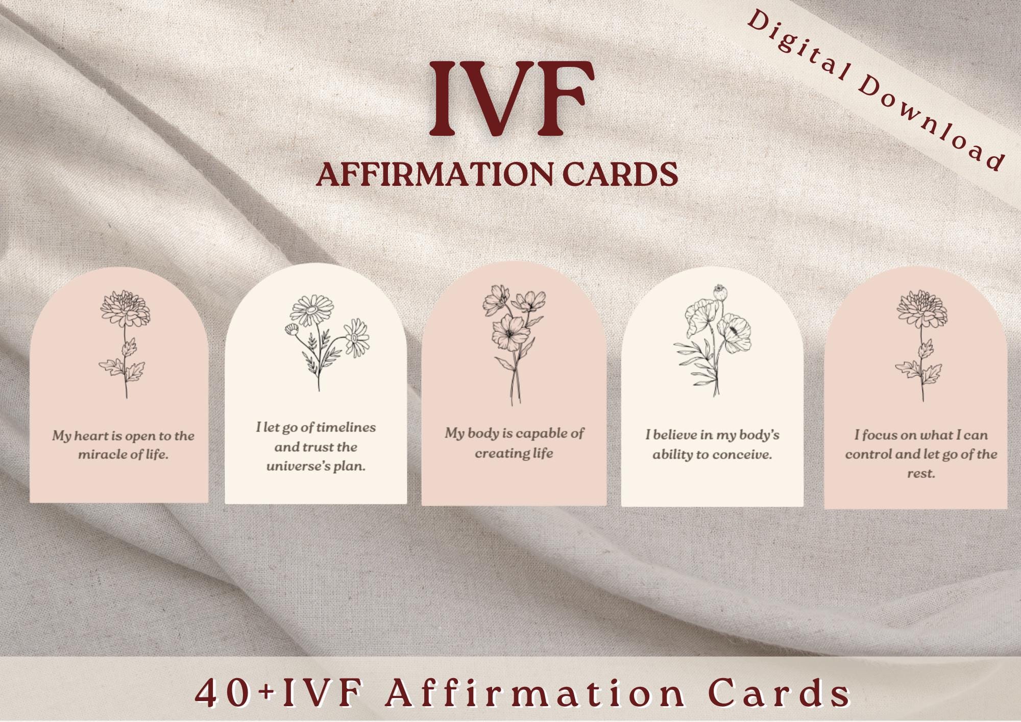 48 Printable IVF Affirmation Cards | Fertility Journey Support | IVF ...