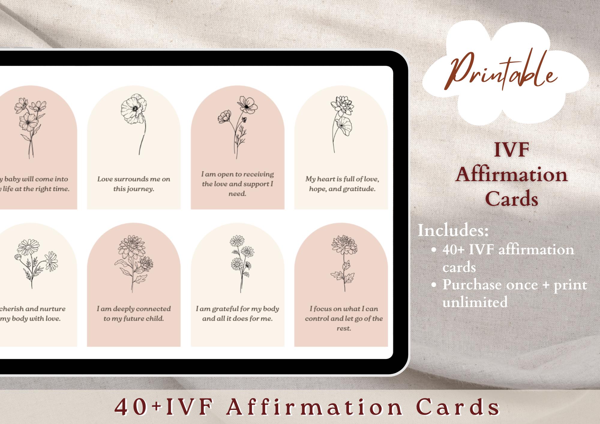 48 Printable IVF Affirmation Cards | Fertility Journey Support | IVF ...