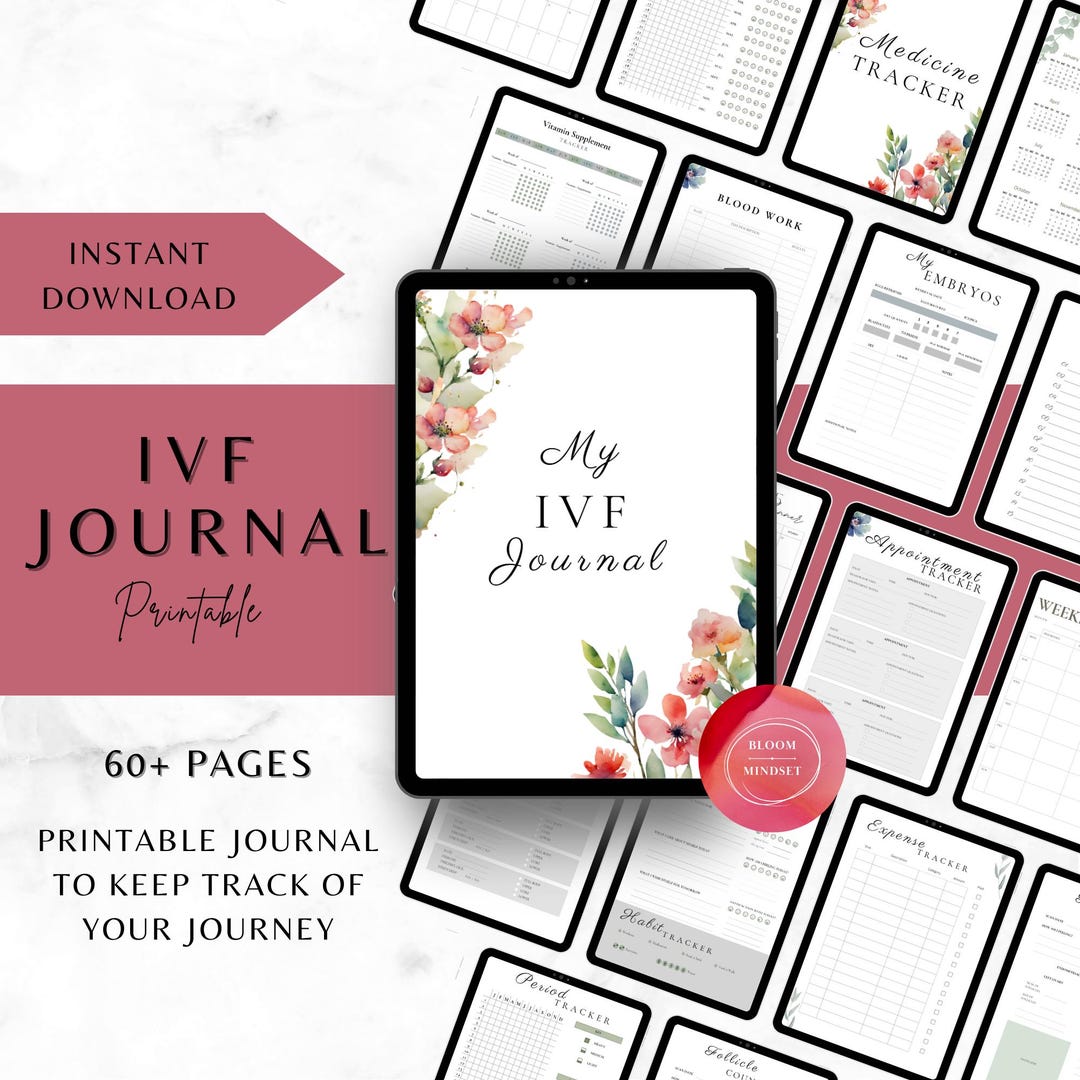 Printable IVF Journal & Planner | Digital IVF Calendar and Fertility ...