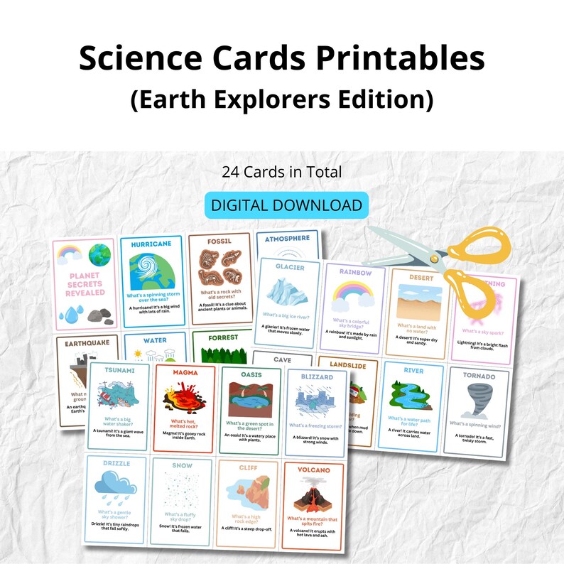 Science Cards Printables - Earth Explorers Edition - Etsy