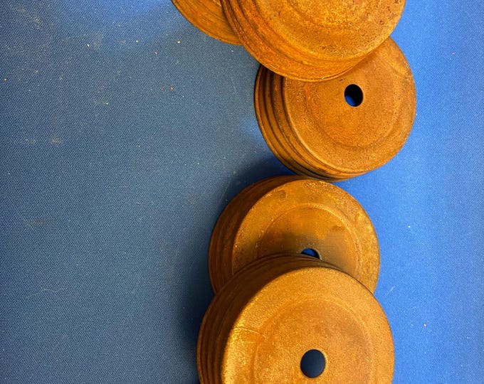 Rusty Metal Mason Jar Lids, Set of Six, Center Hole, Rustic, Primitive ...