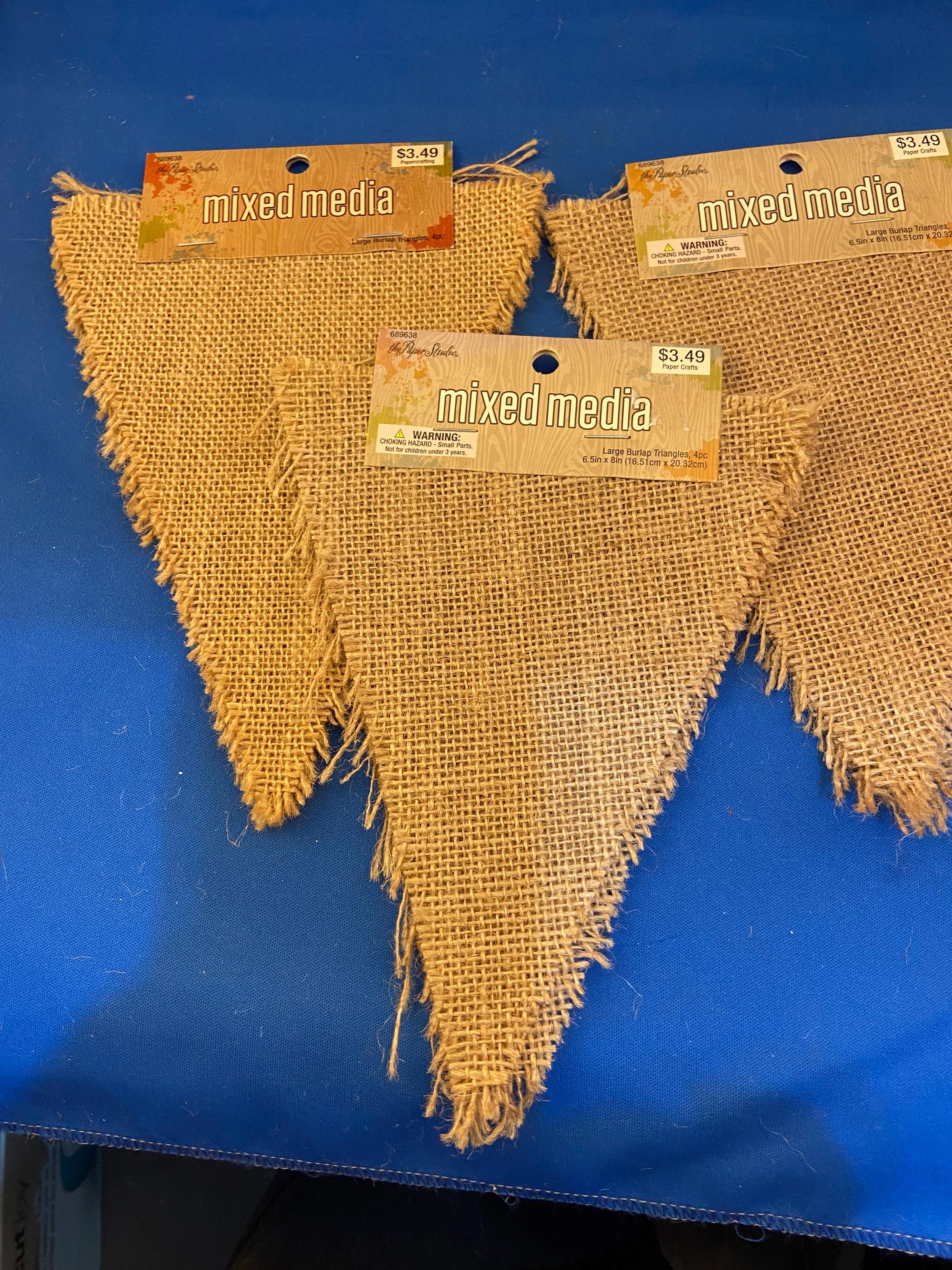 Burlap Triangles and Pennants, 3 Sizes, Assorted, 10 Bundles Total ...