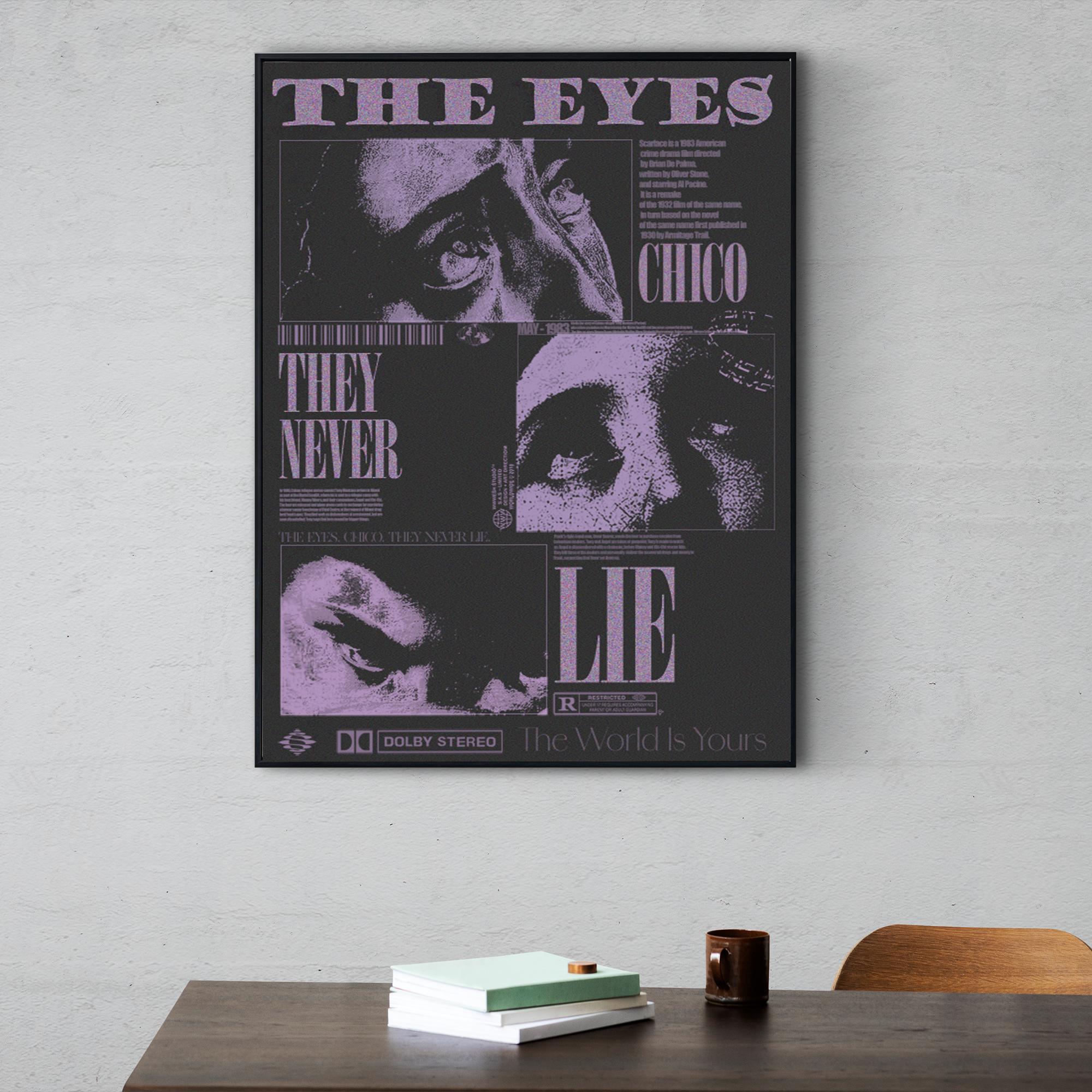Scarface Inspired Eyes Poster – Retro Gangster Wall Art – Gritty Film ...