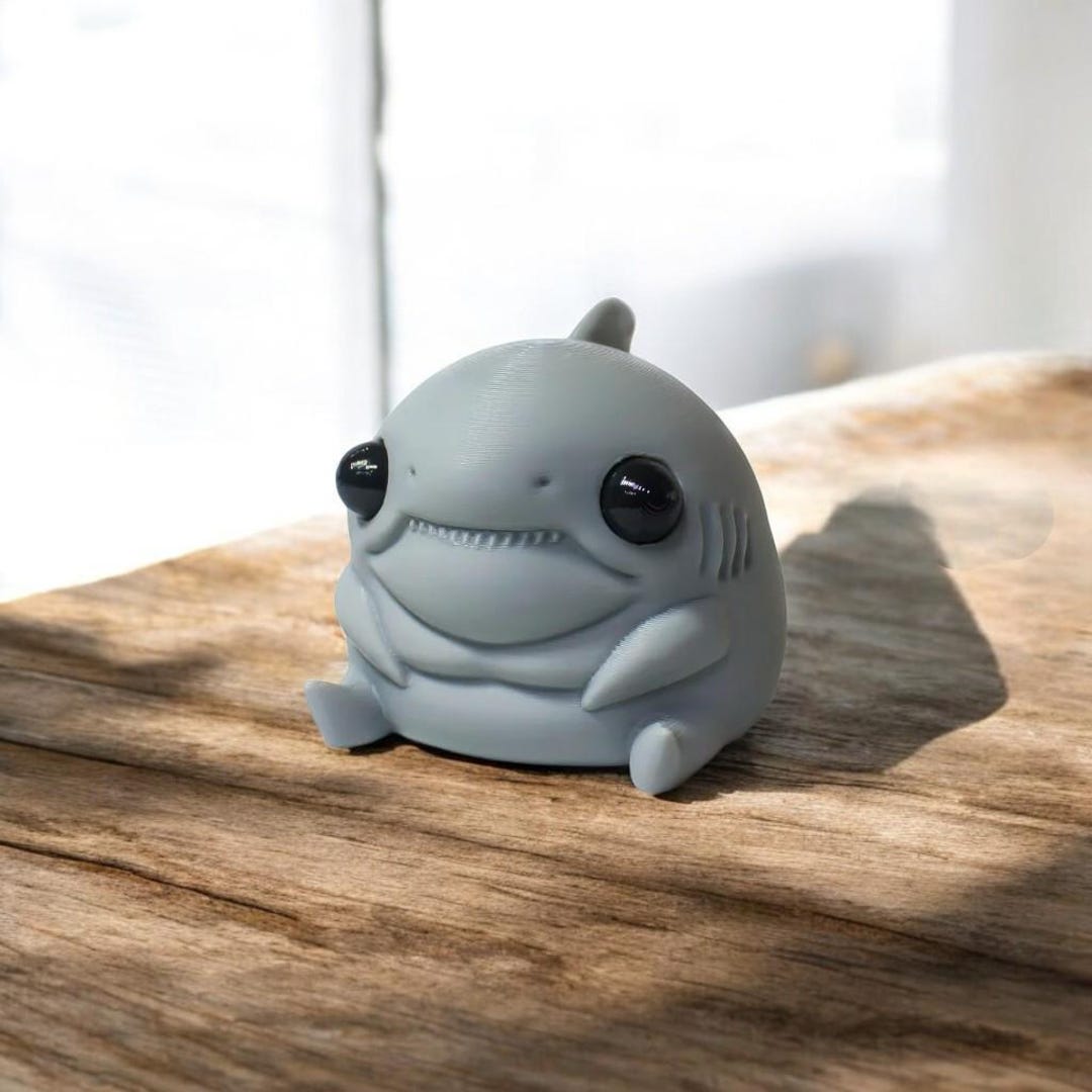 Adorable 3D Printed Shark, Kawaii Desk Figurine, Cute Decor, Original ...