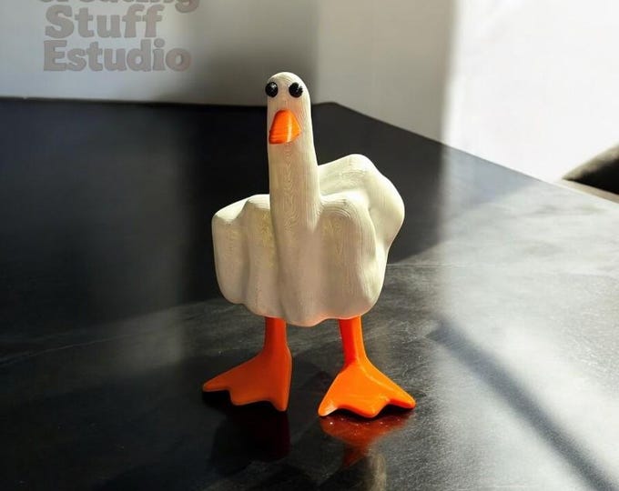 Middle Finger Duck 3D Printed Sarcastic Figurine, Funny Meme Decor ...