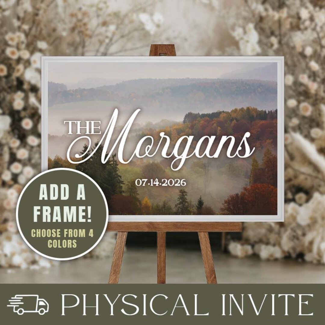 Wedding Vintage Welcome Sign Photo Print Framed Custom Names Reception ...