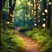 Virtual Background Enchanted Forest Bokeh Lights Backdrop, Composite ...