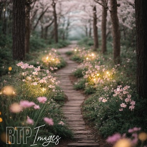 Virtual Background Fairycore Spring Wildflowers, Composite Digital ...