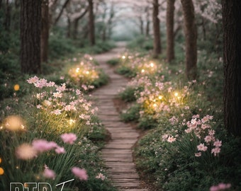 Virtual Background Spring Wildflowers, Composite Digital Background ...