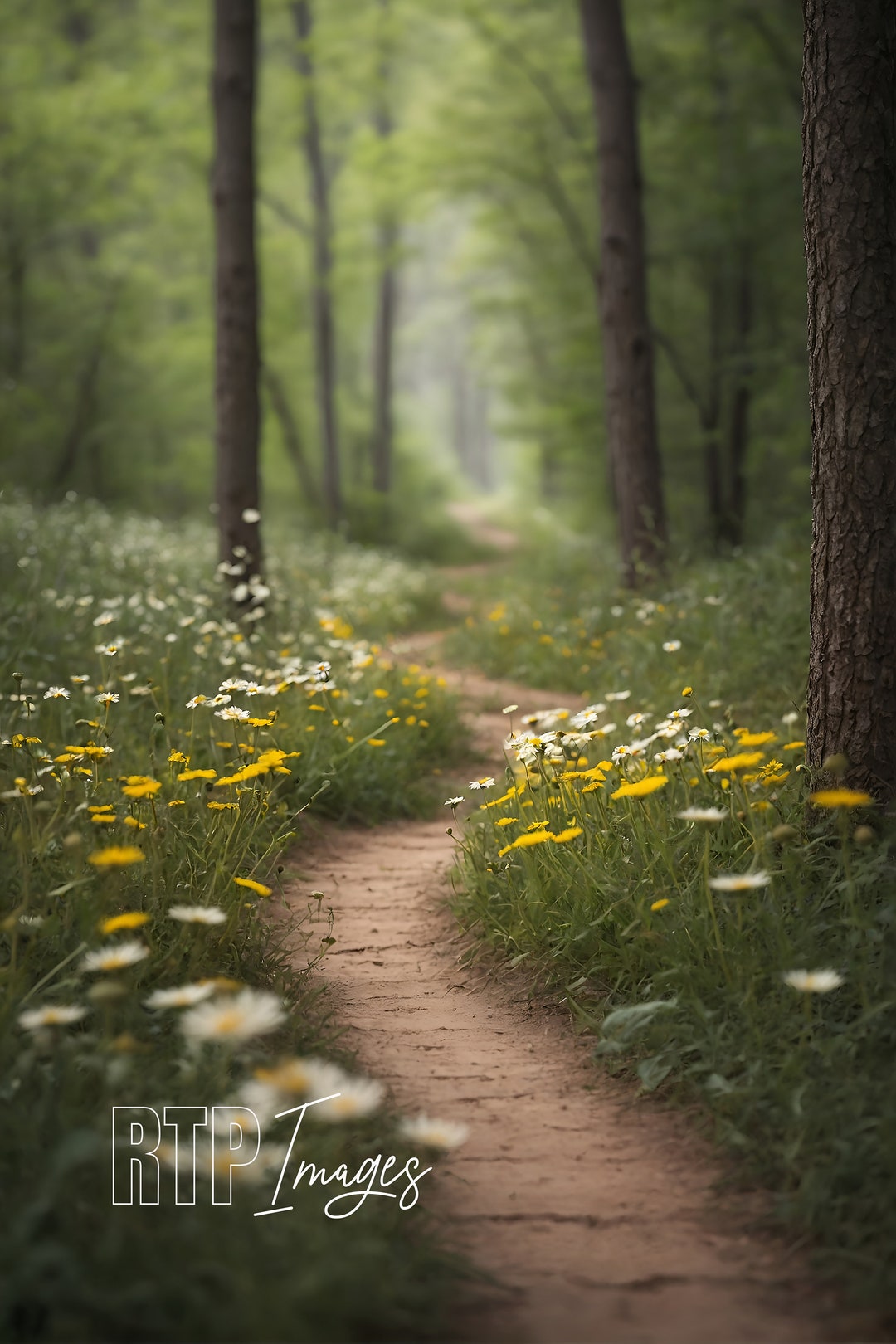 Virtual Background Spring Wildflowers, Composite Digital Background ...