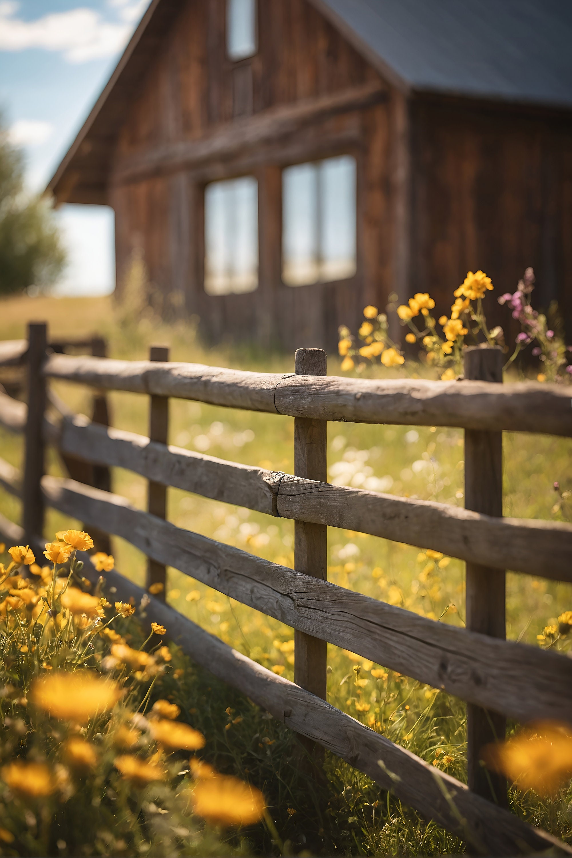 Virtual Background Bundle Summer Barn With Vintage Red Truck, Photoshop ...